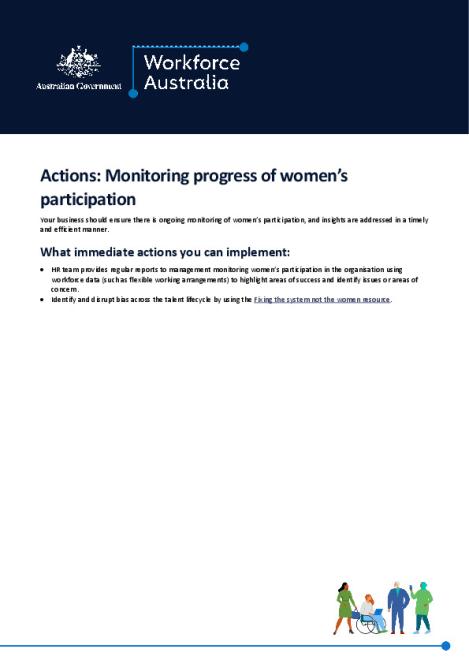 Actions: Monitoring progress of women's participation - Department of Employment and Workplace ...